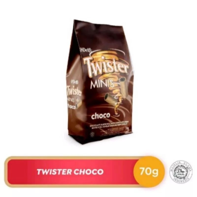 Jual TWISTER wafer roll coklat / black POUCH 70 gram | Shopee Indonesia