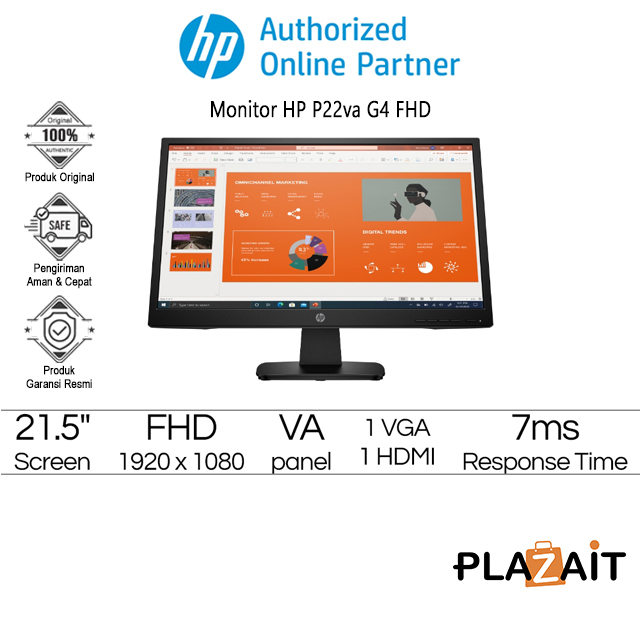 Jual Monitor HP P22va G4 FHD (453D2AA) | Shopee Indonesia