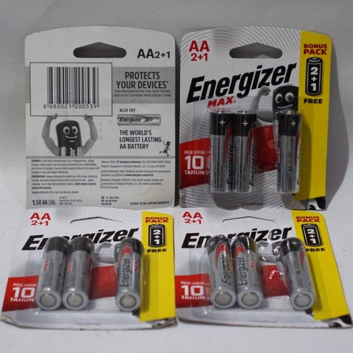 Jual Baterai Energizer MAX AA / A2 2+1 Pack Isi 3 LR6 1.5V Battery Alkaline Original | Shopee ...