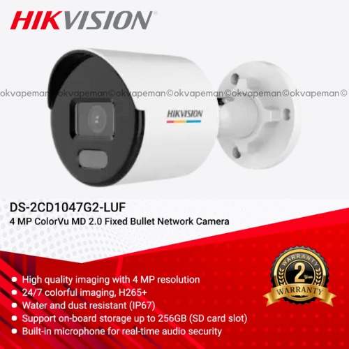 Jual HIKVISION IP CAMERA 4MP COLORVU BULLET AUDIO DS-2CD1047G2-LUF ...