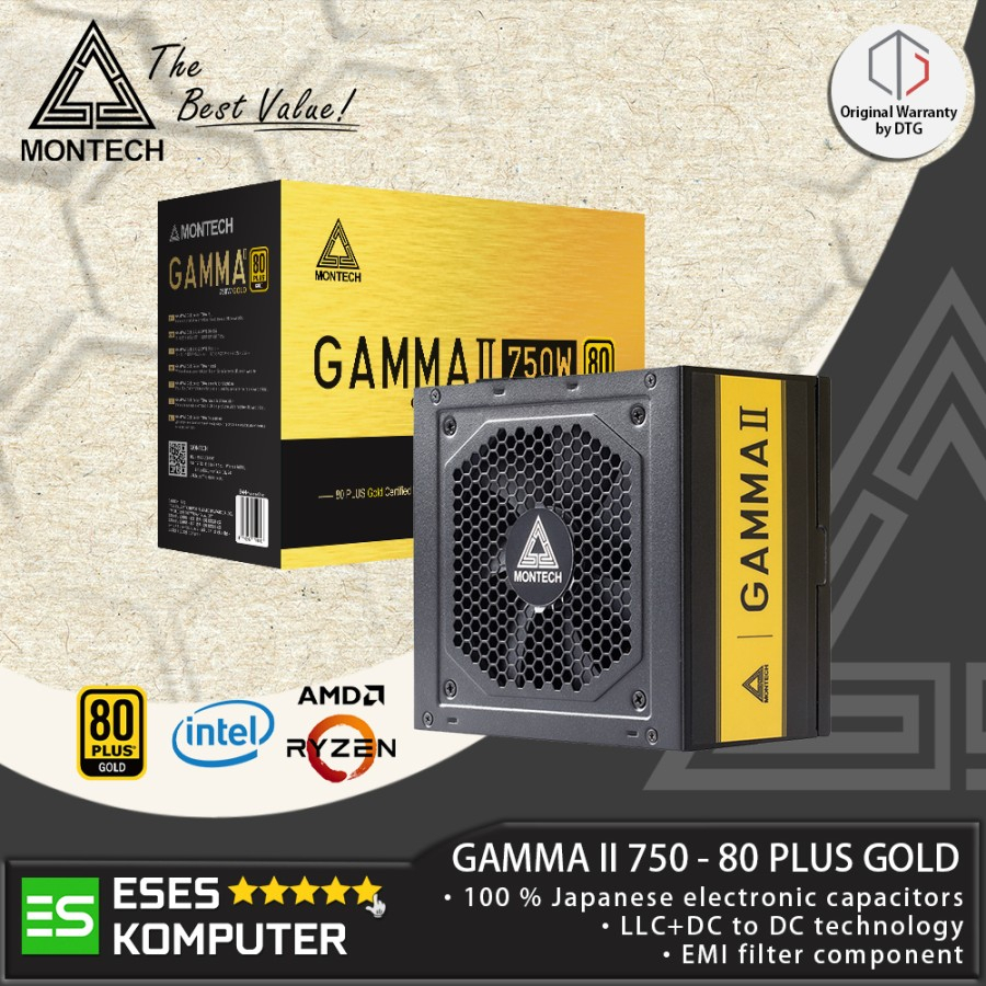Jual PSU MONTECH GAMMA II 750 GOLD | 750W 80 Plus Gold | Shopee Indonesia