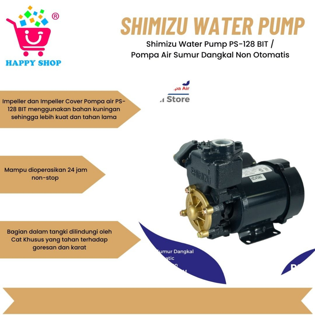 Jual Shimizu Water Pump / Pompa Air Sumur Dangkal Non Otomatis ~ PS-128 ...