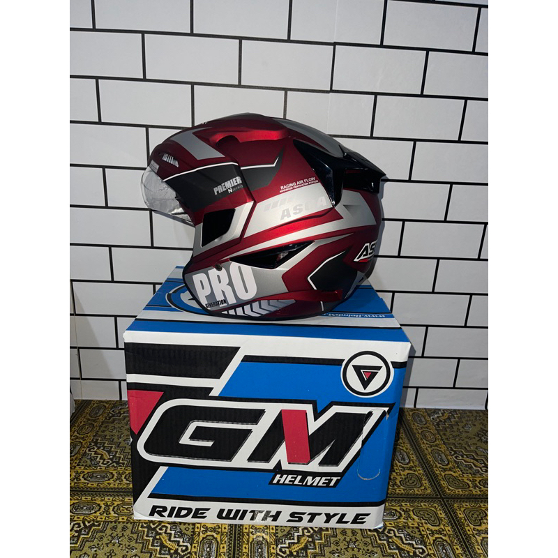 Jual HELM ASCA FIT DOUBLE VISOR FIT MOTIF | Shopee Indonesia