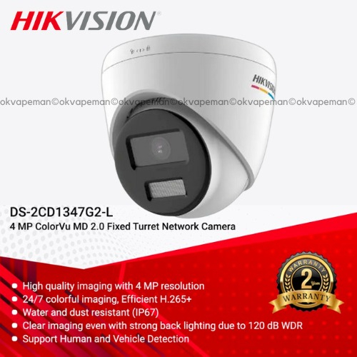 Jual HIKVISION IP CAMERA 4MP COLORVU TURRET DS-2CD1347G2-L | Shopee ...