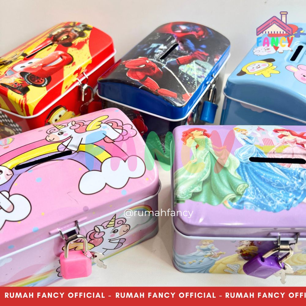 Jual [FREE DUS & BUBBLE] Coin Box Celengan Kunci Gembok Peti Disney ...