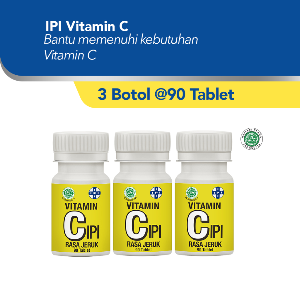 Jual Vitamin C IPI - 3 Pot (1 pot isi 90 Tablet) [Exp : 05.2024 ...