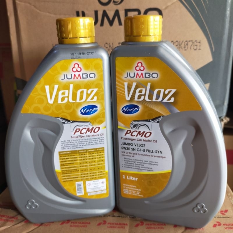 Jual Jumbo Veloz Motor oli 5w30 SN Full Syn Mobil bensin 1 liter ...