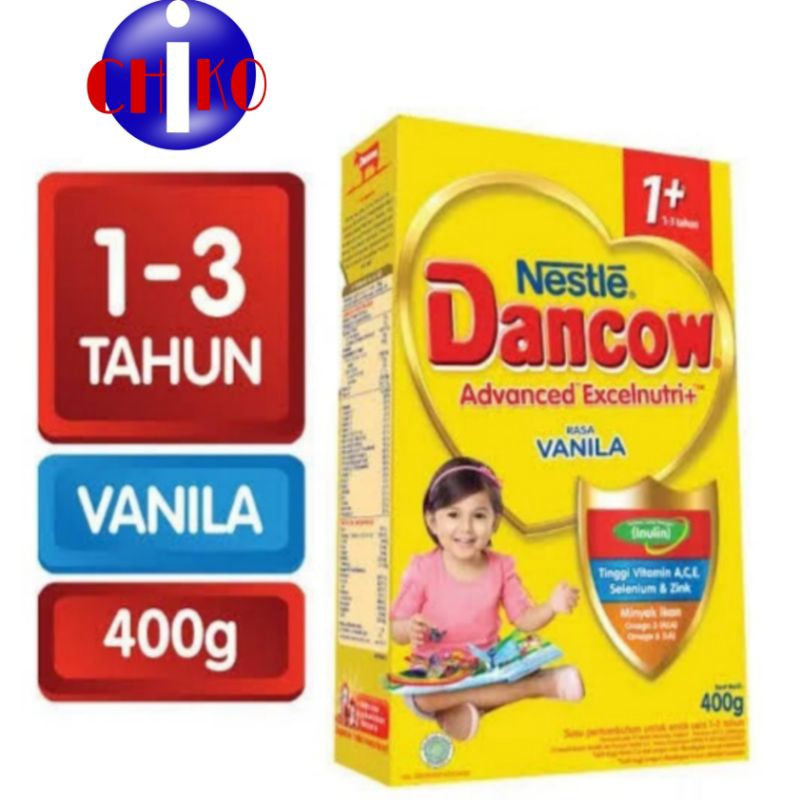Jual SUSU FORMULA DANCOW 1+ VANILA 400 GRAM | Shopee Indonesia