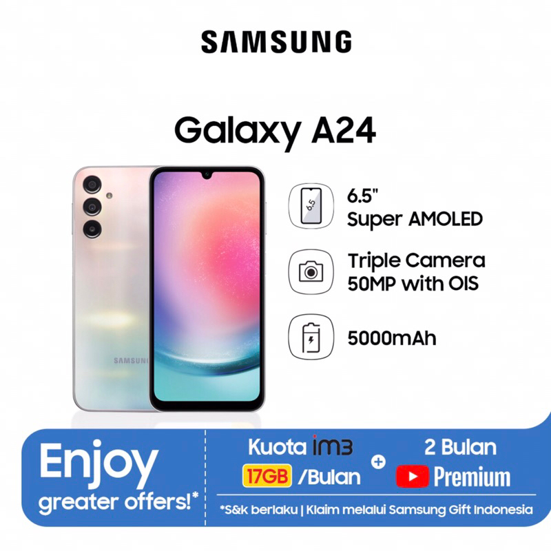 Jual Samsung Galaxy A24 4G | 8GB+128GB | Helio G99 | 50MP Triple Camera ...