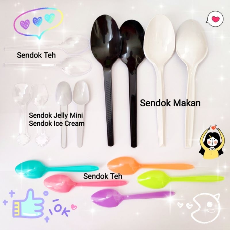 Jual 100 pcs Sendok Plastik Puding Jelly Sendok Ice Cream Mini Sendok ...