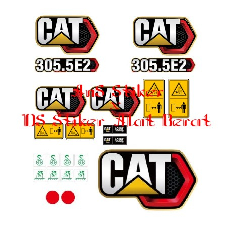 Jual Sticker Excavator Caterpillar Cat 305.5E2 Stiker Alat Berat Logo ...
