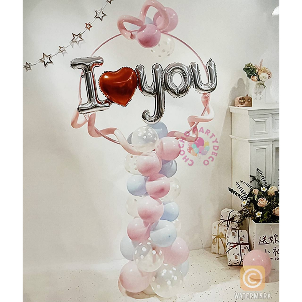 Jual Paket Balon I LOVE YOU Dengan Standing Tiang Bulat Lingkar 807 ...