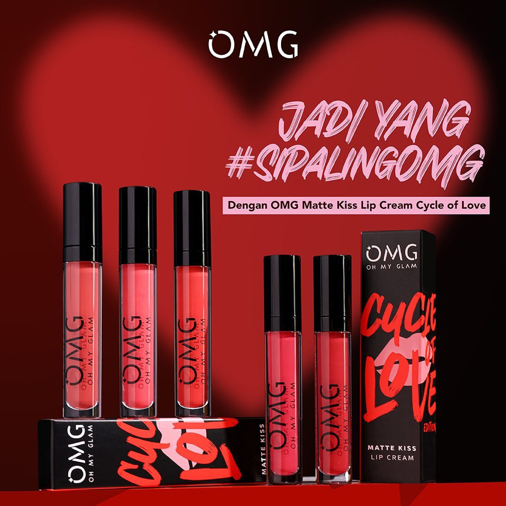 Jual OMG OH MY GLAM Matte Kiss Lip Cream 3.5 gr | Mattelast Lipcream ...