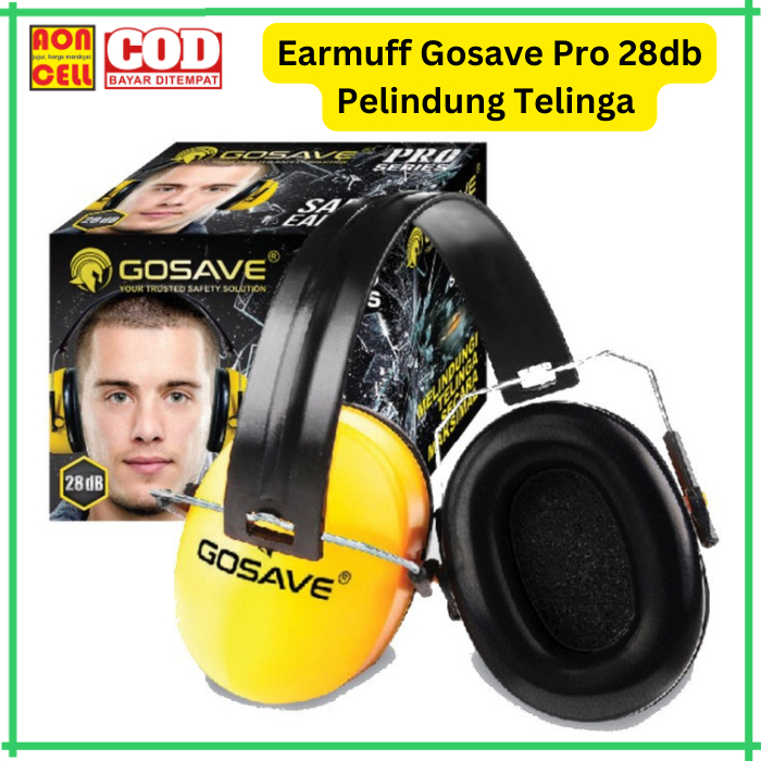 Jual Ear Muff Pro Earmuff 28db Kuning Pelindung Telinga Gosave Anti ...