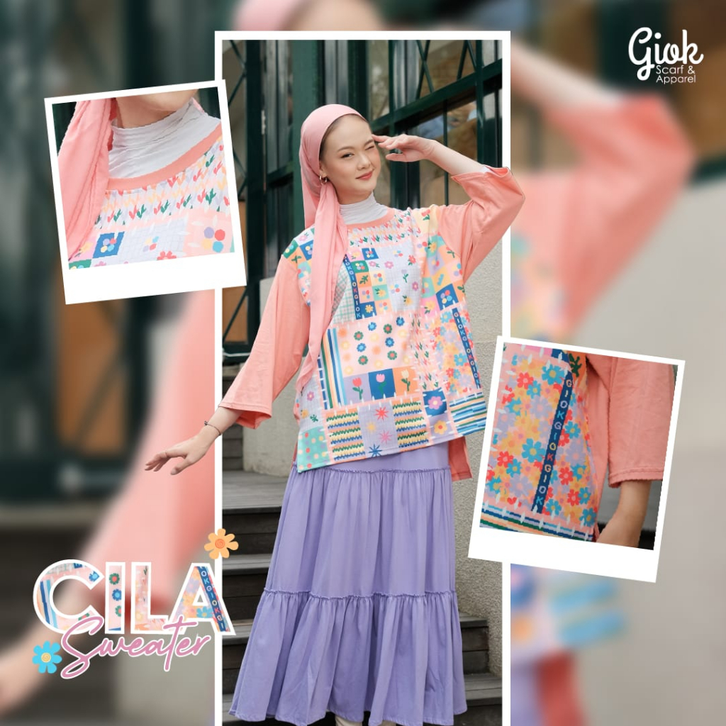 Jual Cila Elbow Length Sweater by Giok Apparel | Shopee Indonesia