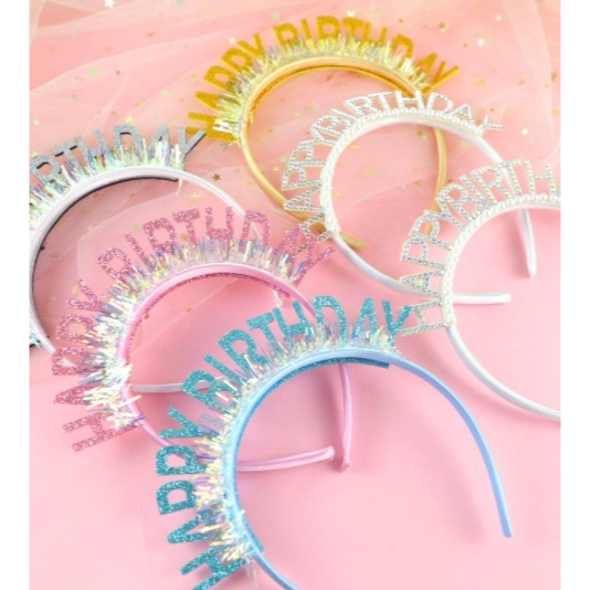Jual Headband Happy Birthday Glitter Pearl / Bando Ulang Tahun Mutiara ...