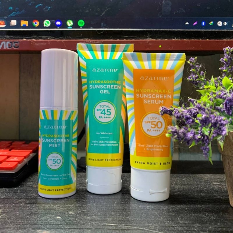 Jual Azarine Hydrasoothe Sunscreen SPF 45++ 50++ Gel - Spray ...