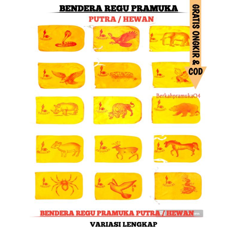 Jual Bendera Regu Pramuka Putra / Bendera Regu Pramuka Elang Rajawali ...