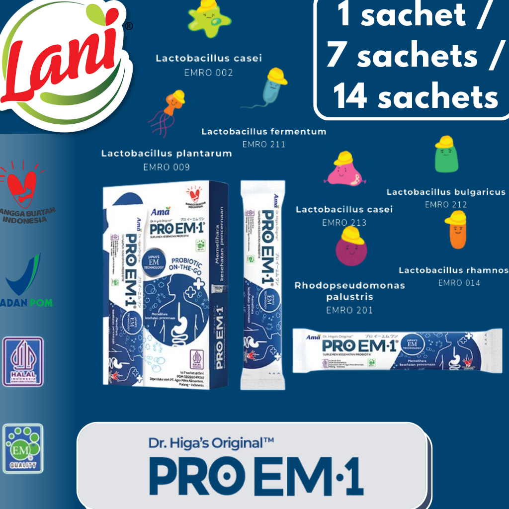 Jual PRO EM 1 Probiotik Sachet 7 pcs / 14 pcs @ 15 ml | PRO EM1 ...