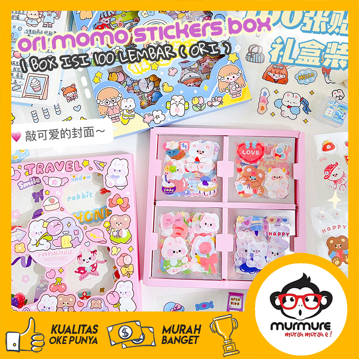Jual MURMURE | STICKER MOMO 100 LEMBAR BOBO MOMO STIKER BOX ISI 100 PCS ...