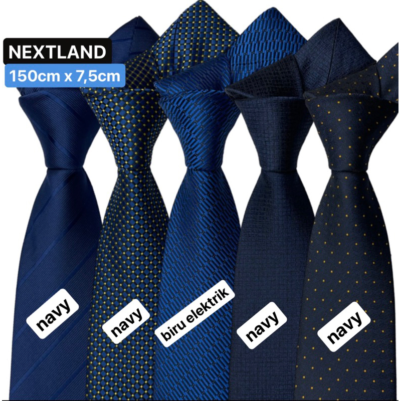 Jual NEXTLAND - Dasi Pria Navy Biru Dongker | Shopee Indonesia