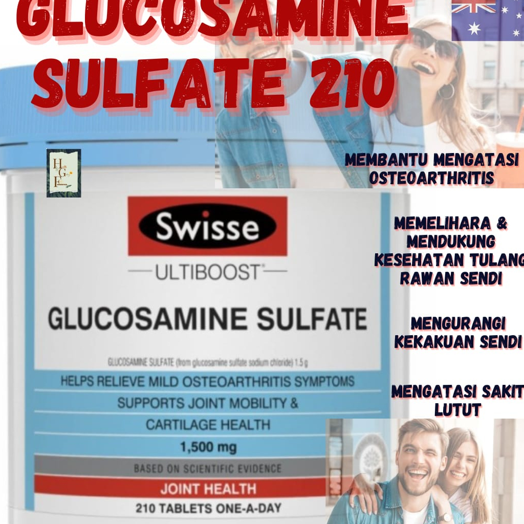 Jual swisse glucosamine sulfate 1500mg 210 tablets & 180 tablet | Shopee Indonesia