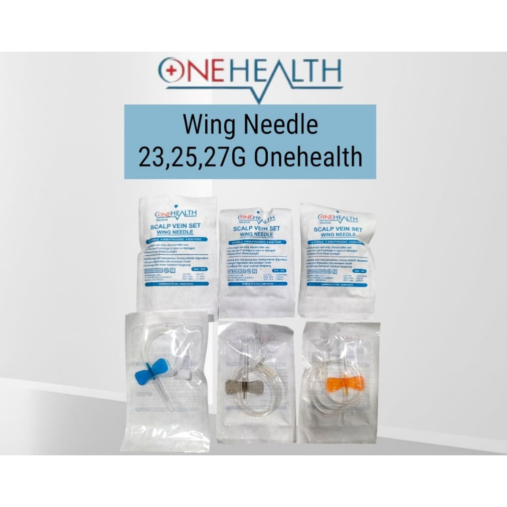 Jual Onehealth Wing Needle 23G 25G 27G Per Box Scalp Vein Set | Shopee ...