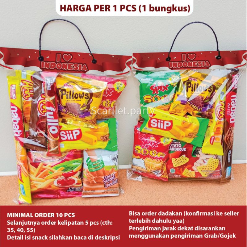 Jual [MINIMAL 10] GOODIE BAG BINGKISAN SNACK 17 AGUSTUS I LOVE ...