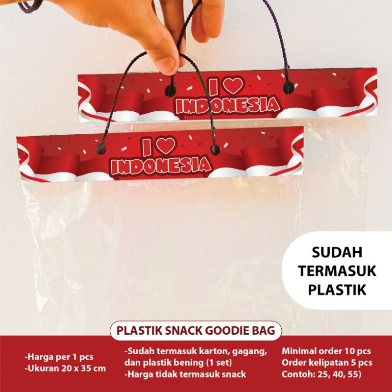 Jual [MINIMAL 10] PLASTIK SNACK GOODIE BAG 17 AGUSTUS I LOVE INDONESIA ...