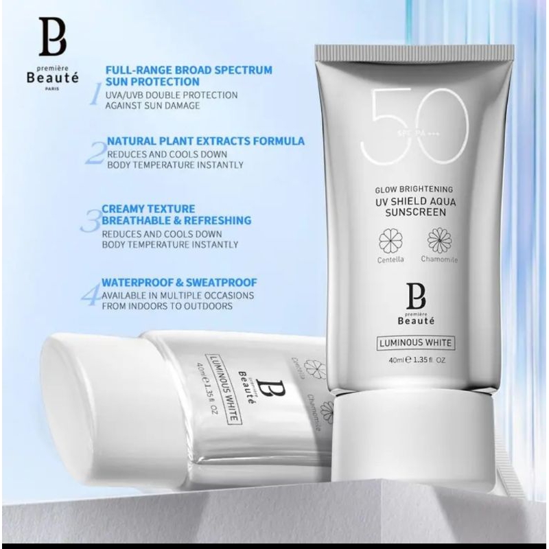 Jual Premiere Beaute Sunscreen (SPF 50 PA+++) 40ml UV Shield Sun ...