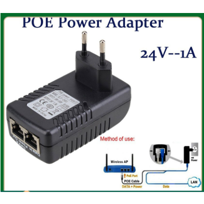 Jual PoE Power Over Ethernet Adapter 24V 1A Plug EU POE Injector untuk ...
