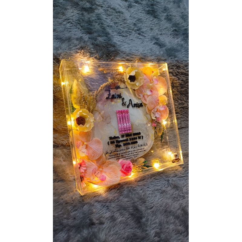 Jual Mahar Bening Akrilik Transparan pakai lampu cantik aesthetic ...