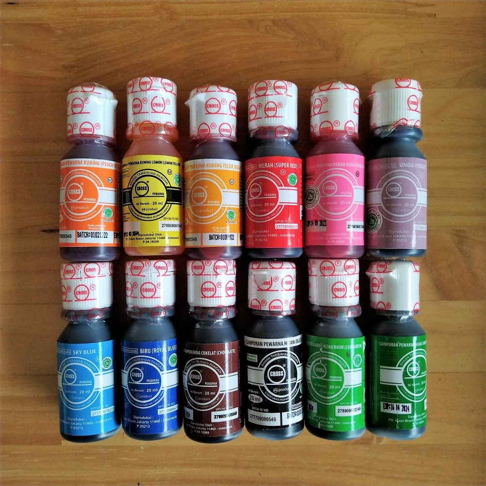 Jual CROSS Food Coloring Regular Oil Based / Pewarna Makanan Cair 20ml ...