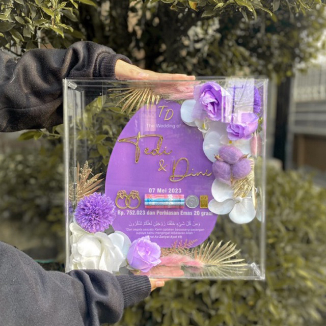 Jual Bingkai Simbolis Mahar Pernikahan Box Akrilik / Simbolis Wedding ...
