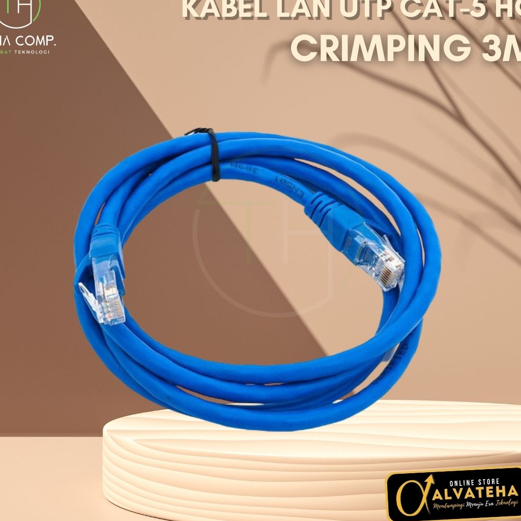 Jual Kabel UTP Cat5e HQ Siap Pakai 150CM 3M 5M Jaringan LAN Rj45 ...