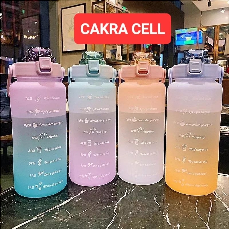 Jual Botol Minum Viral Pelangi Warna Gradasi 2L (2 Liter) | Shopee ...
