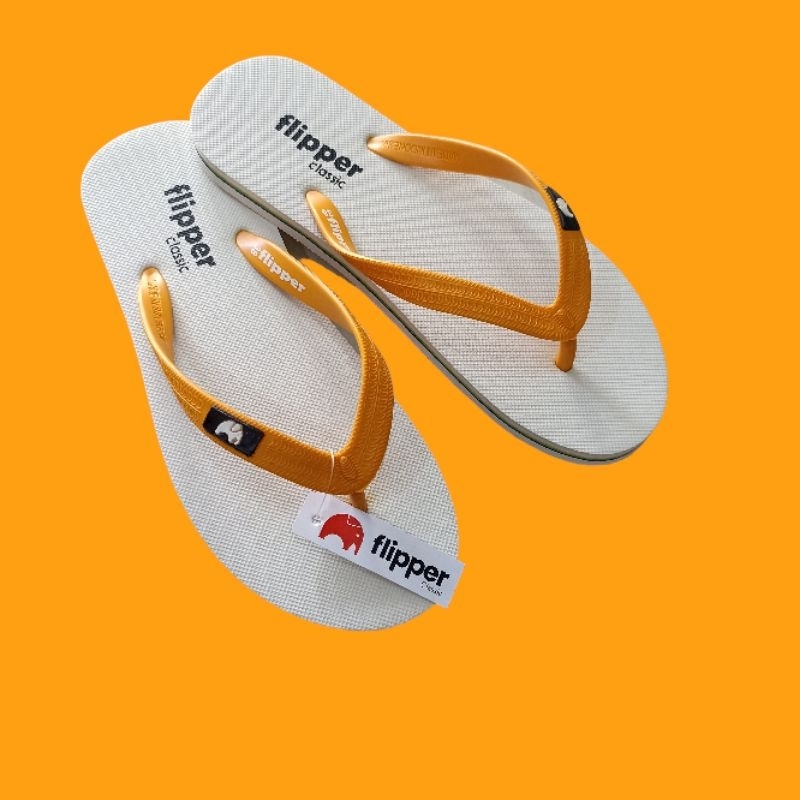 Jual FLIPPER CLASSIC SLIPPER BASIC PUTIH FULL RUBBER - sandal jepit ...