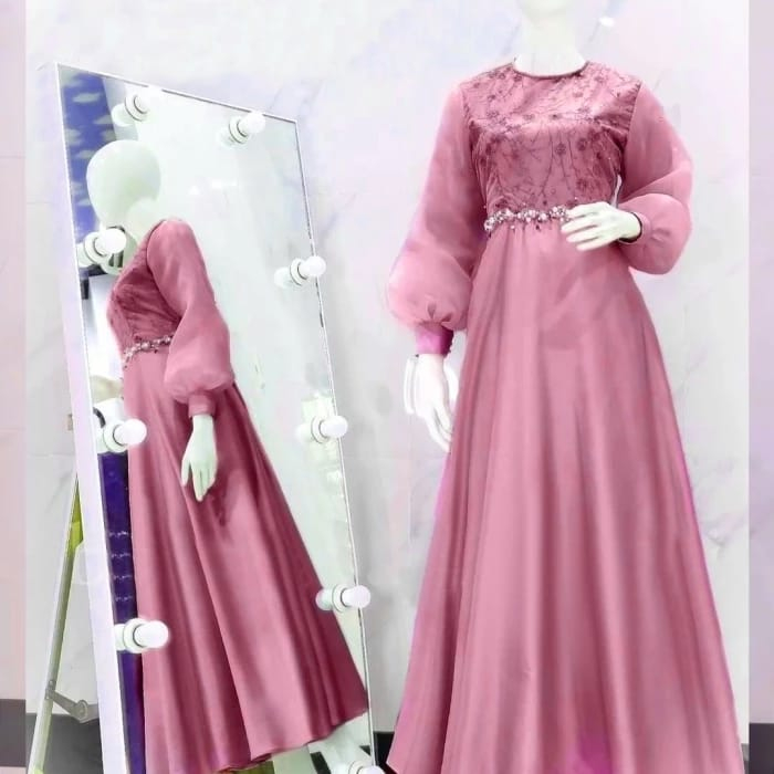 Jual TERBARU BISA COD TSANIA DRESS BRUKAT GAMIS TILE MUTIARA COMBI ...