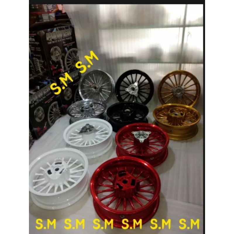 Jual velg power nmax new dan nmax old sudah pnp tapak lebar 350/400/13 ...
