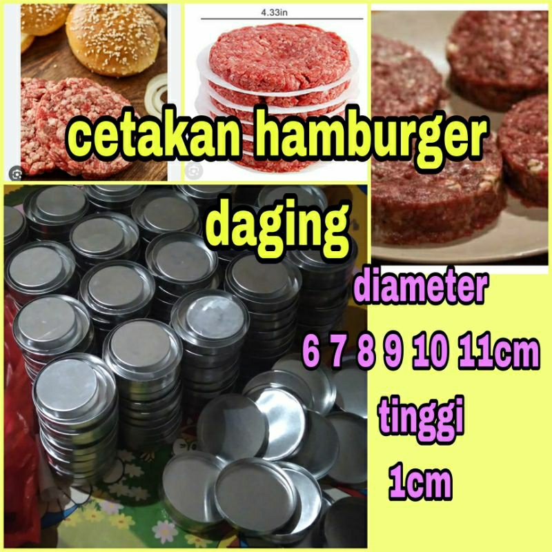 Jual cetakan hamburger daging dll diameter 11cm 10cm 9cm 8cm 7cm 6cm tinggi 1cm | Shopee Indonesia