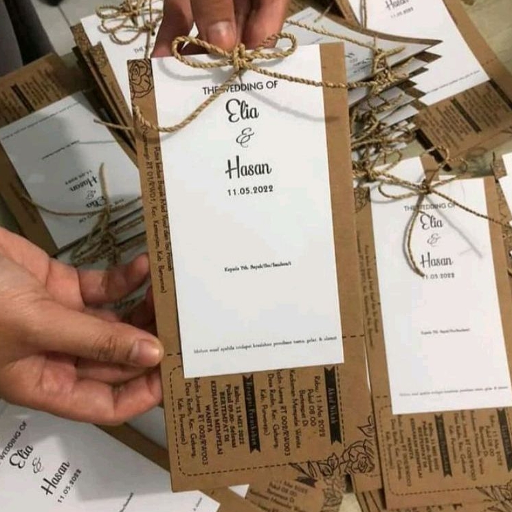 Jual Undangan Hangtag Simpel Unik | Shopee Indonesia