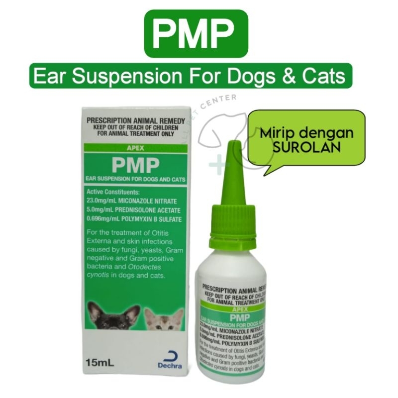 Jual Obat Telinga Anjing Kucing PMP sama dengan Surolan atau Dermotic ...