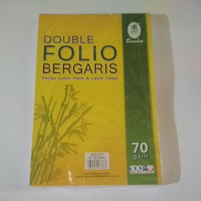 Jual Kertas Double Folio Bergaris Bamboo (50sheet) | Shopee Indonesia