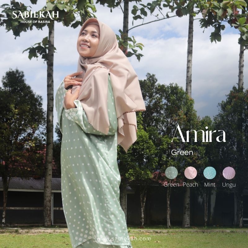Jual AMIRA Baju Kurung Basiba Satin Set Setelan Muslimah Syar'i Raya ...