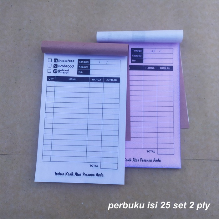 Jual Nota Grab Food Kwitansi Shopee Food Struk Go Food Kuitansi Makanan ...