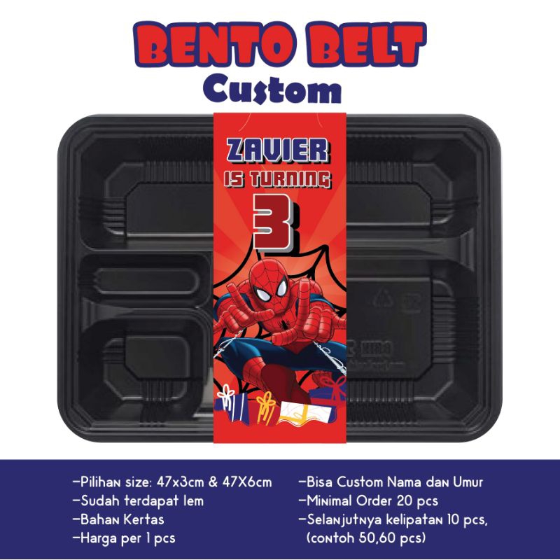 Jual BENTO BELT SPIDERMAN PAPER BELT AVENGERS MARVEL BENTO BELT CUSTOM ...