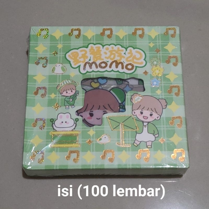 Jual Stiker Viral Kartun Momo, Anne, Masu, dll Korea isi 100 Lembar ...