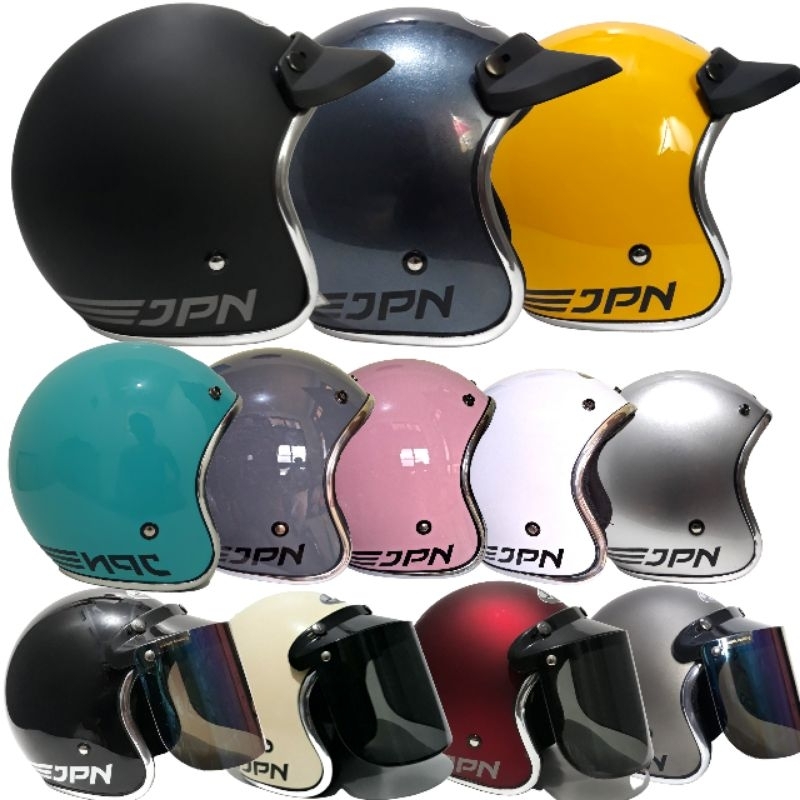 Jual Helm jpn retro arc List Chrome/croom | Shopee Indonesia