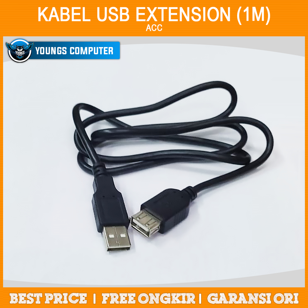Jual USB Extension 1M Hitam Male To Female Penyambung Kabel ...