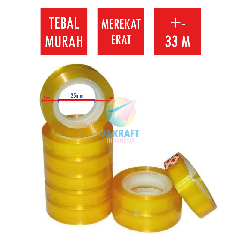 Jual (12 Roll) Isolasi Kado Core Kecil JOYKO STT-30 Selotip 12 mm x 45 ...